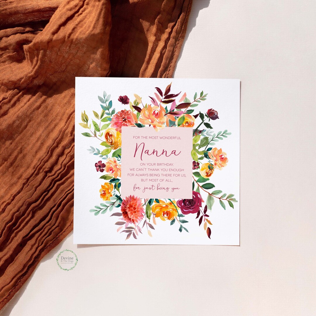 Nanna Birthday Card Nanna Card Card for Nanna Card for Her Special ...