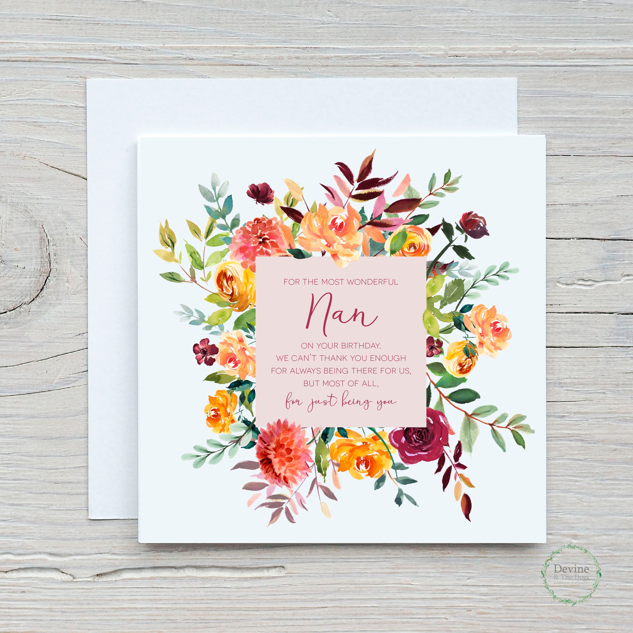 Nan Birthday Card Nan Card Card For Nan Card For Her | Etsy