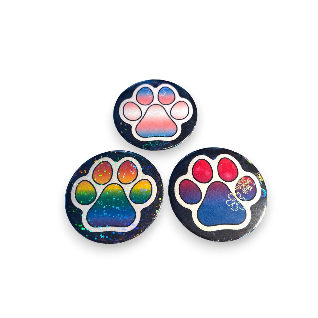 XL Pride Paw Holographic Pins - Etsy