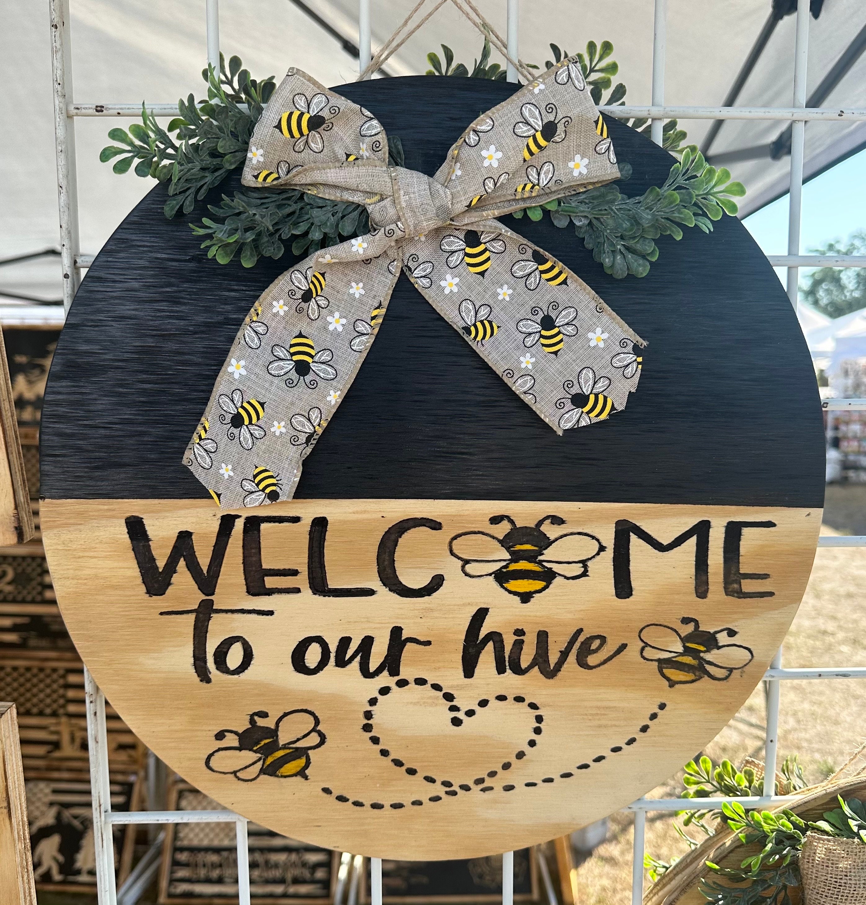 Welcome to the Hive (bee) Circle Welcome Sign - Etsy