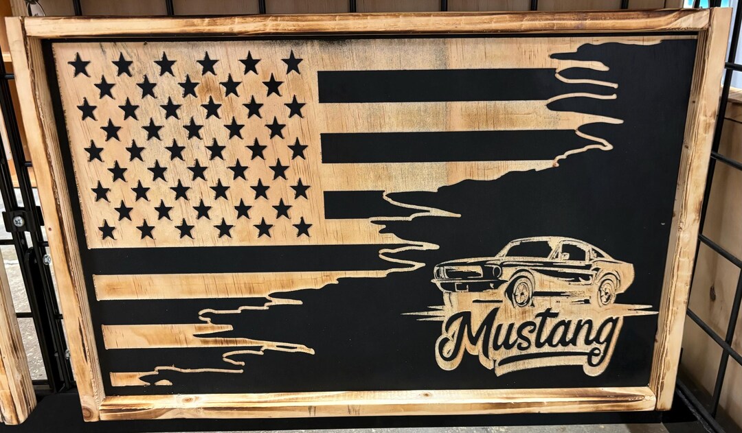 Mustang (carved) Flag - Etsy