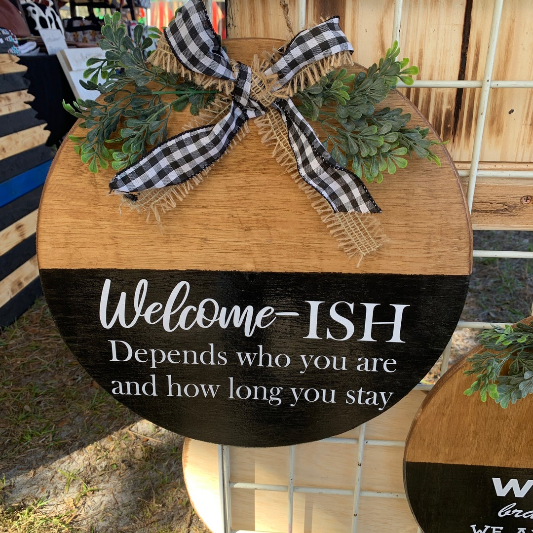 Welcome-ish Circle Welcome Sign - Etsy