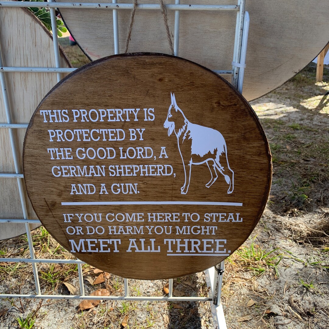 Warning With German Shepard Welcome Sign - Etsy