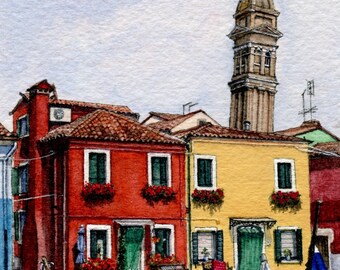 Burano Painting - Etsy