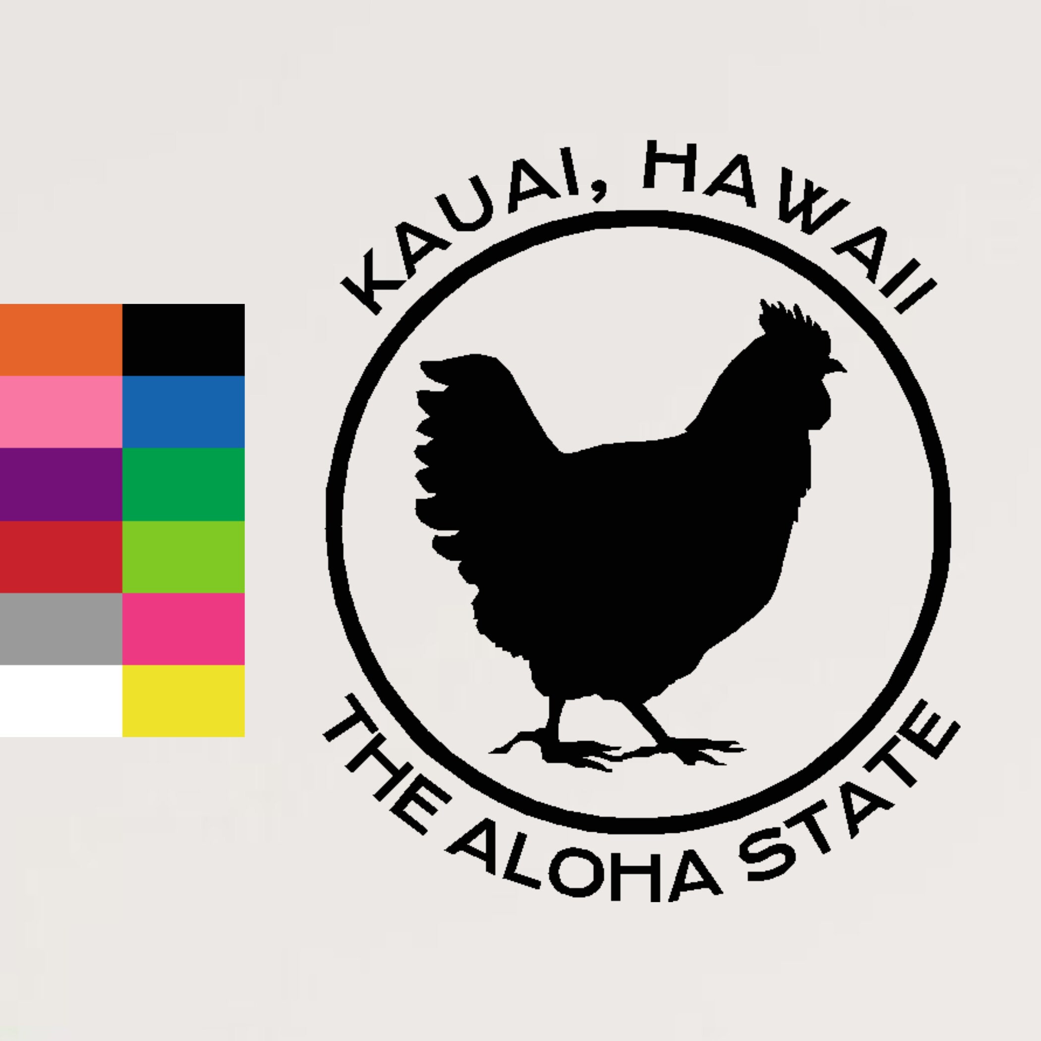 Kauai Hawaii The Aloha State Sticker Chicken | Etsy