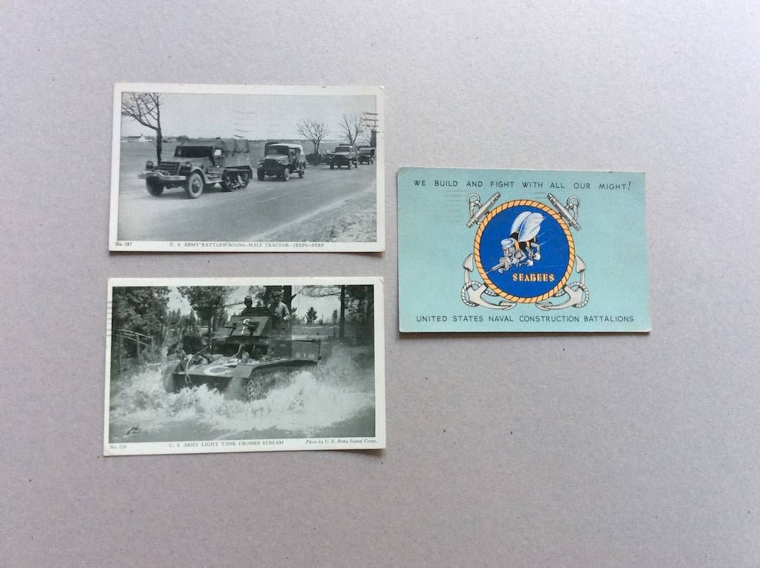WW2 / RPPC Army Navy Fort Bragg, Camp Swift., Camp Peary, Seabees/4 ...