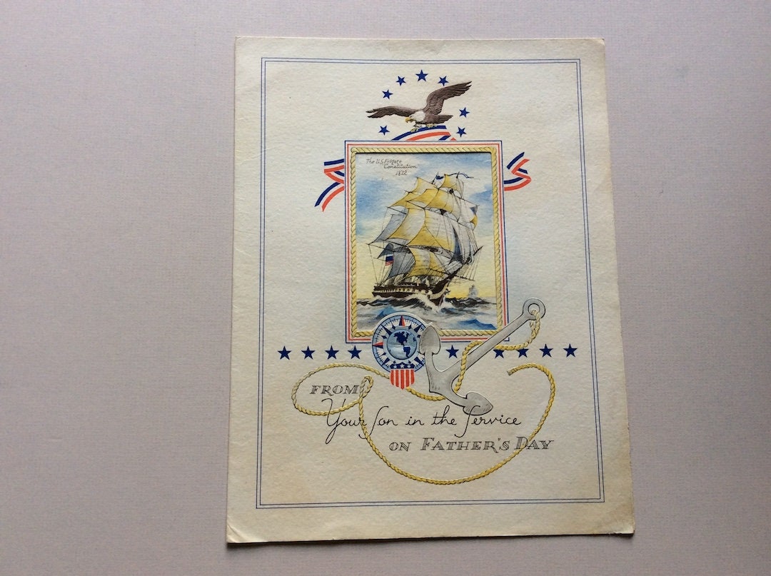 1944 Giant FATHER'S DAY Card WW2 From Your Son in the - Etsy