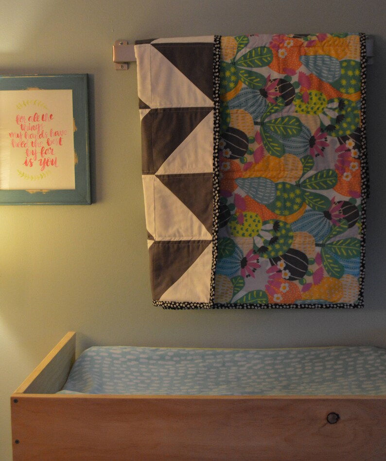Cactus and Herringbone Throw Quilt - Etsy