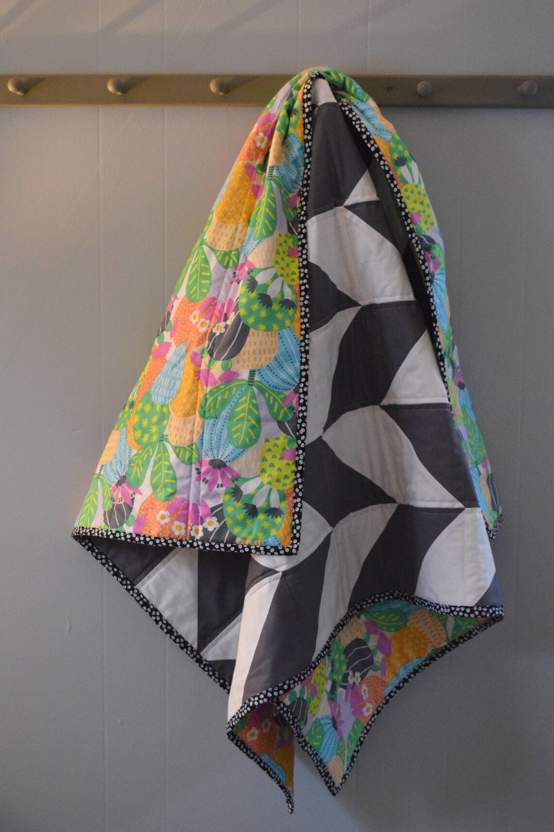 Cactus and Herringbone Throw Quilt - Etsy