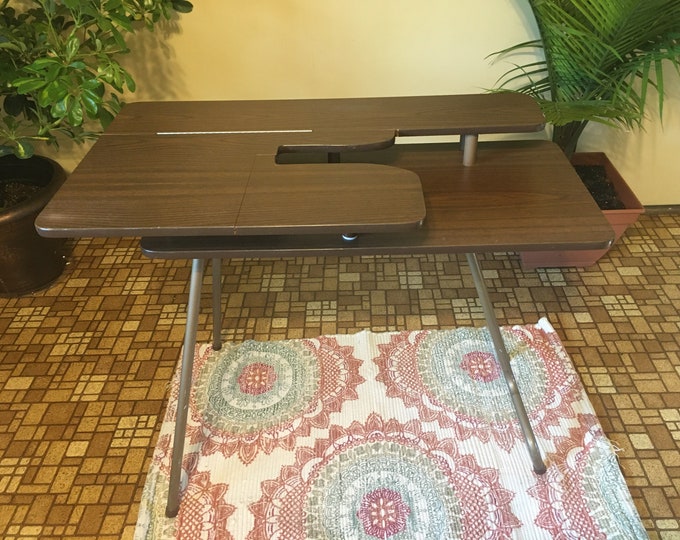 Mid-century Foldable Sewing Machine Table for the Elna Supermatic and ...