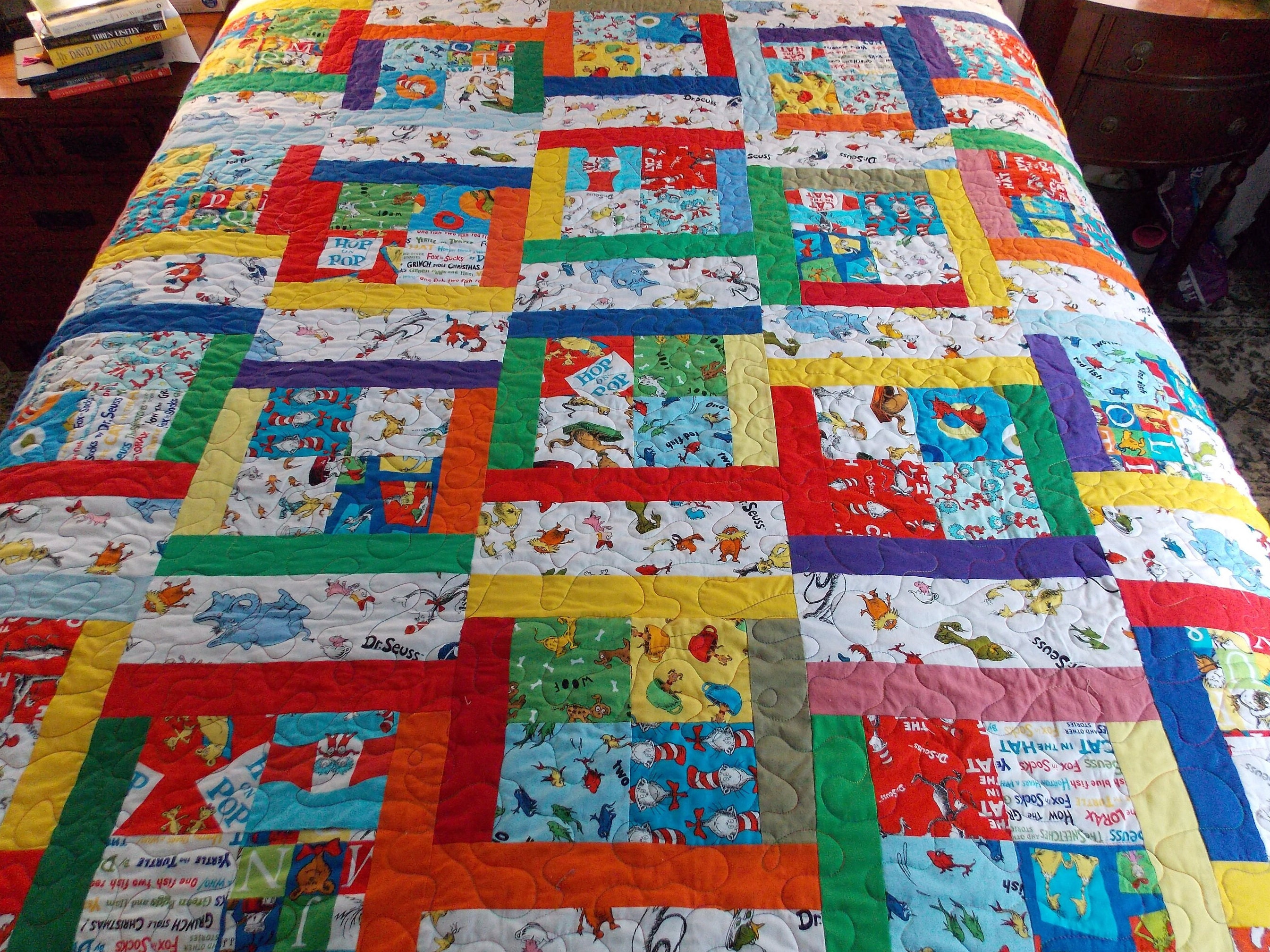 Bedding Grinch Dr Seuss Baby Quilt Lorax and more Dr Seuss characters ...