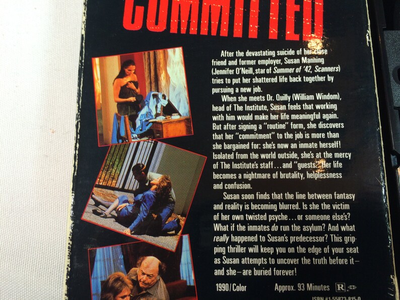 Committed -jennifer O'neill VHS 1990/92 R 93 MINS Video Treasures - Etsy