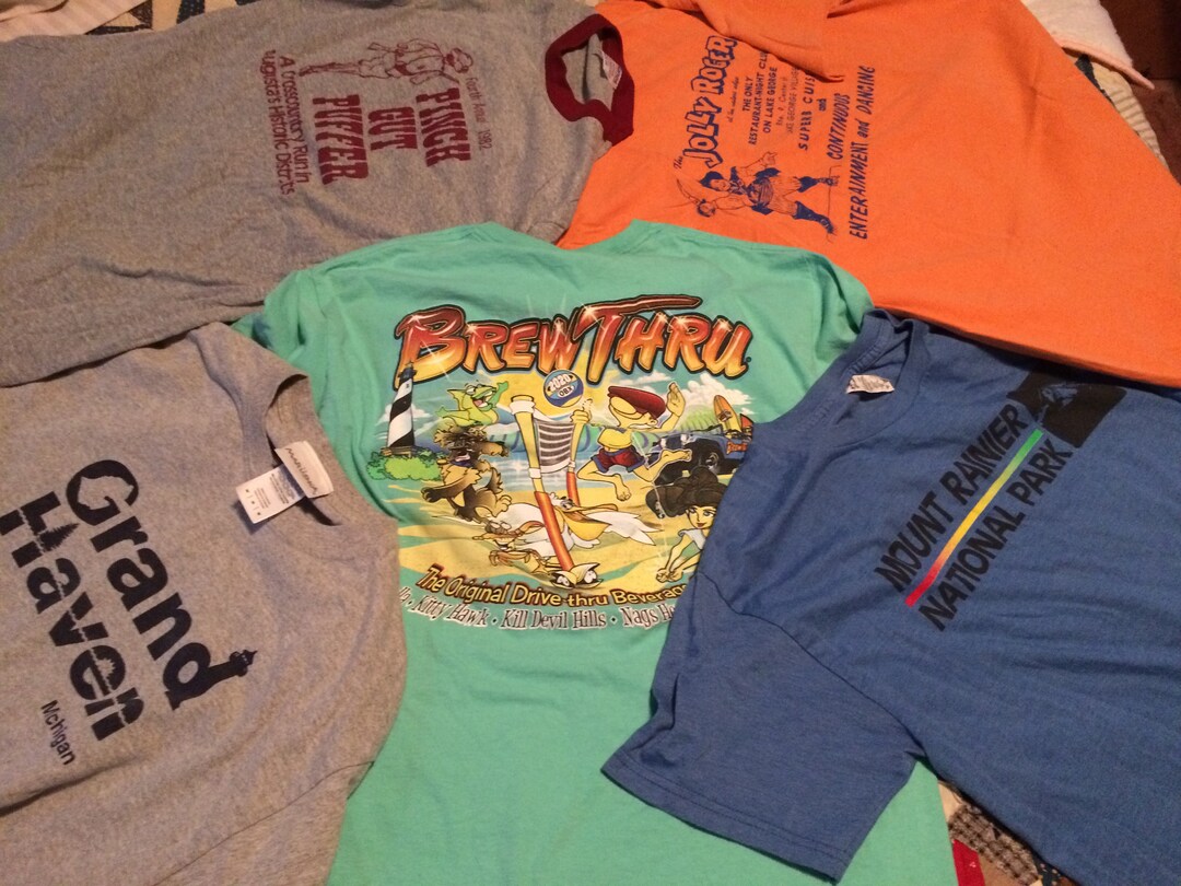 T-shirt LOT 5 Medium Shirts With FLAWS the Jolly Roger, Grand Haven ...