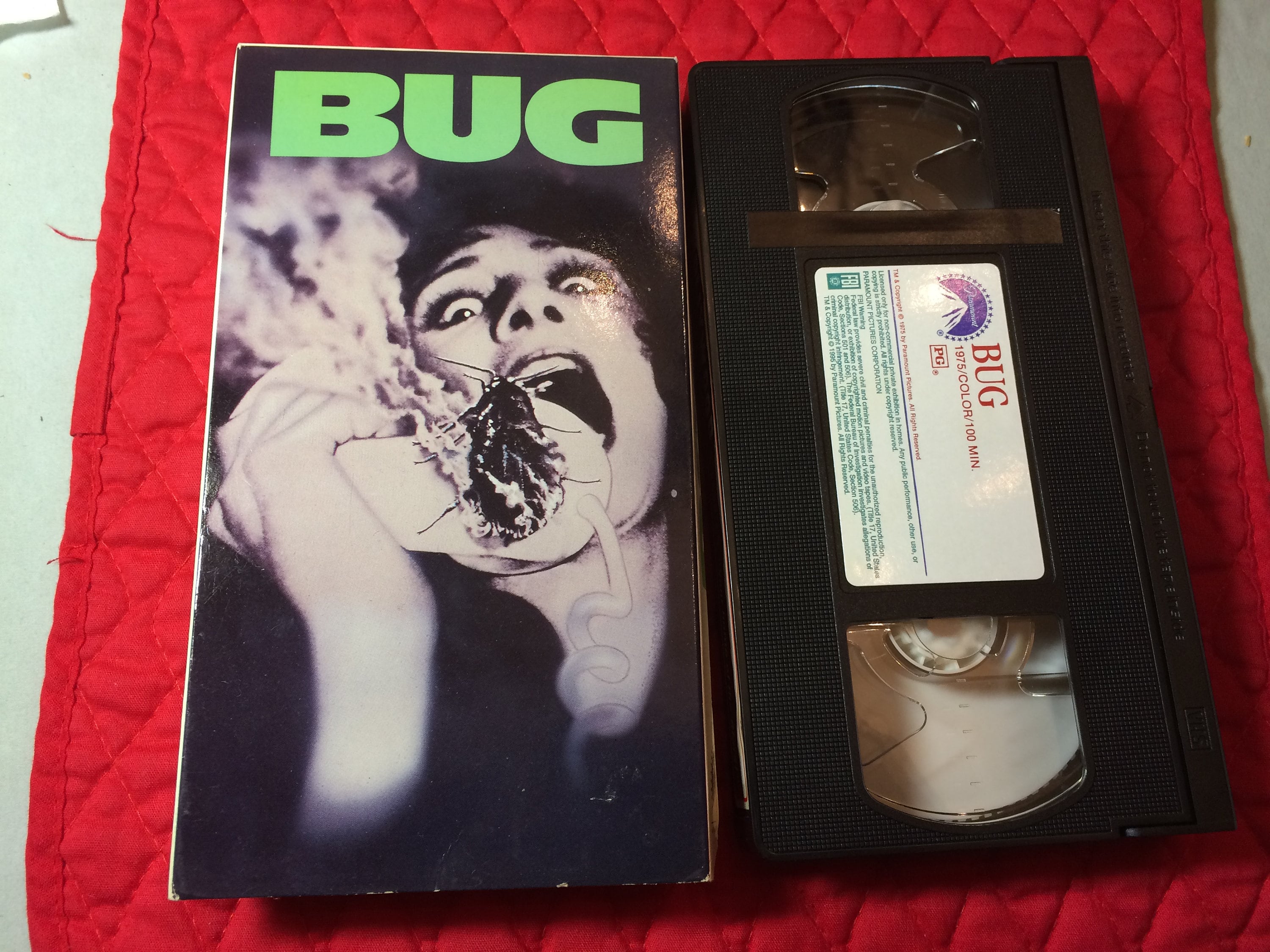 BUG- BRADFORD Dillman Joanna Miles VHS Tape 100 Mins 1975/95 Color Pg ...