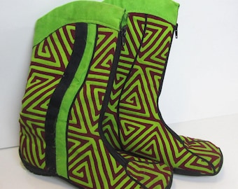 Lime Green Boots - Etsy
