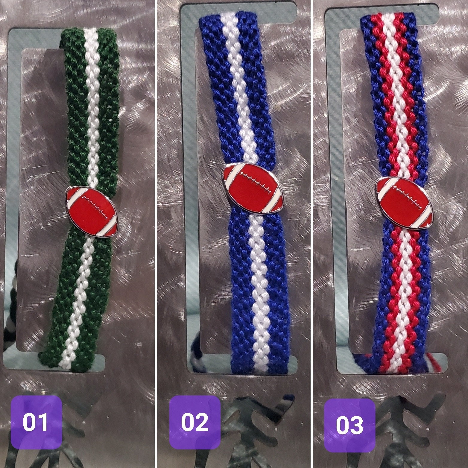 NFL Team Themed Woven Braclet With Charm - Etsy