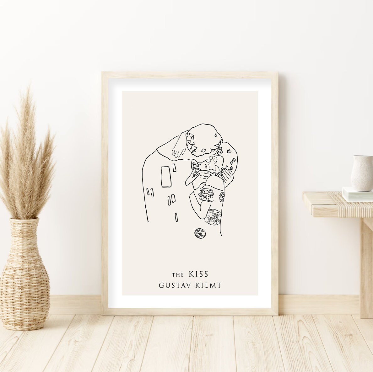 The Kiss Printable Wall Art, Mid Century Art, Gustav Klimt Inspired ...