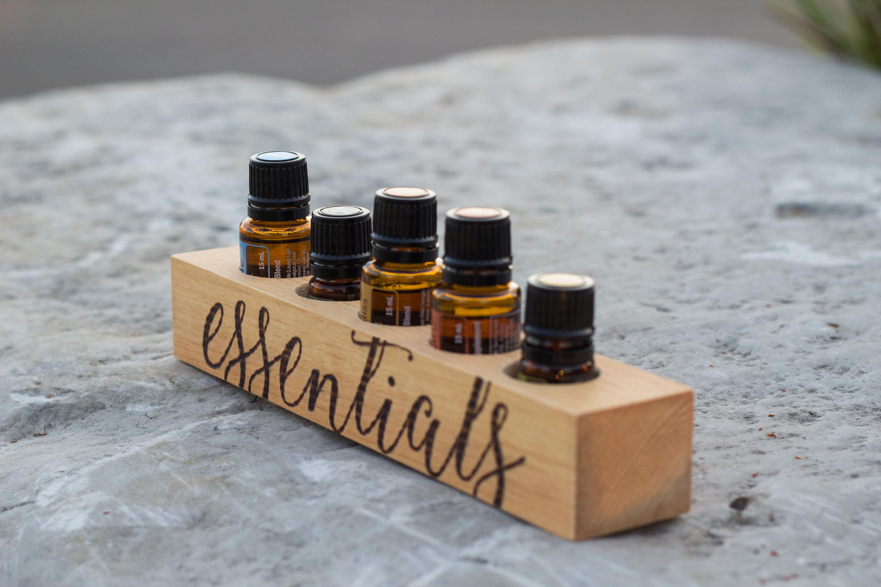 Handcrafted Wood Essential Oil Holder Storage 5 X 15ml - Etsy
