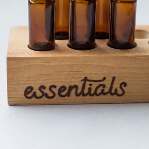 Handcrafted Wood Essential Oil Holder Storage 10 X 10ml Roller Bottles ...