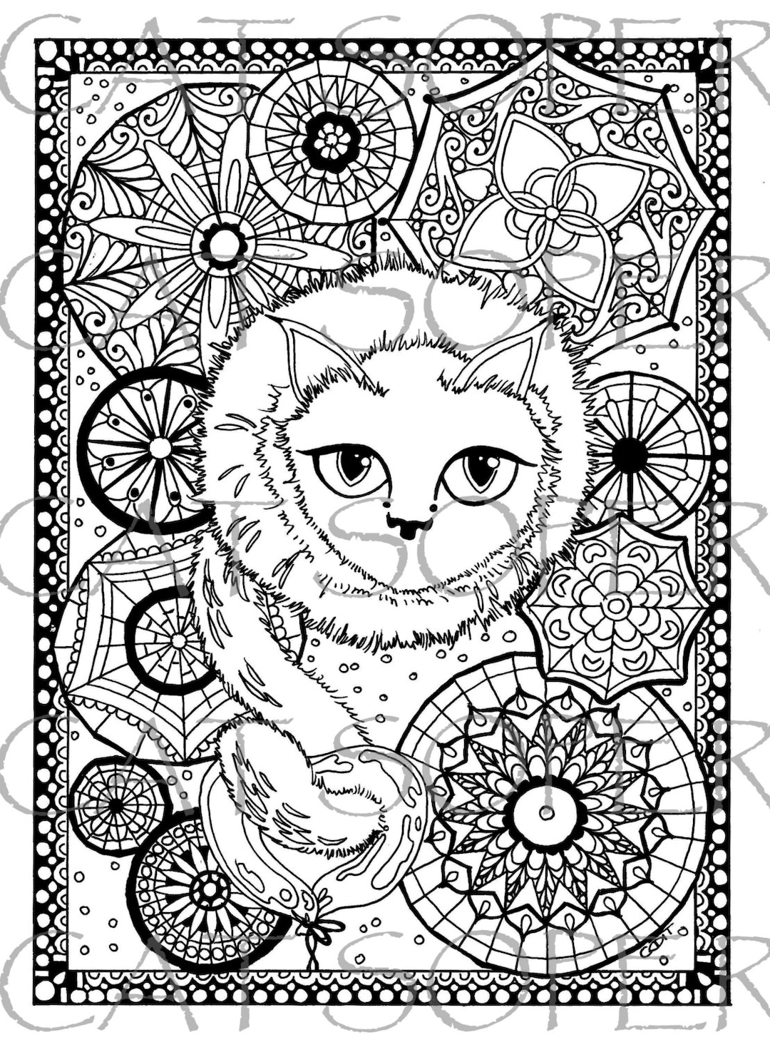 Puffcat - Instant Downloadable Colouring in Sheet - Etsy