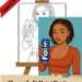Sip and Paint Girl Coloring Page | Four Loko Art Printable | DIY Paint ...