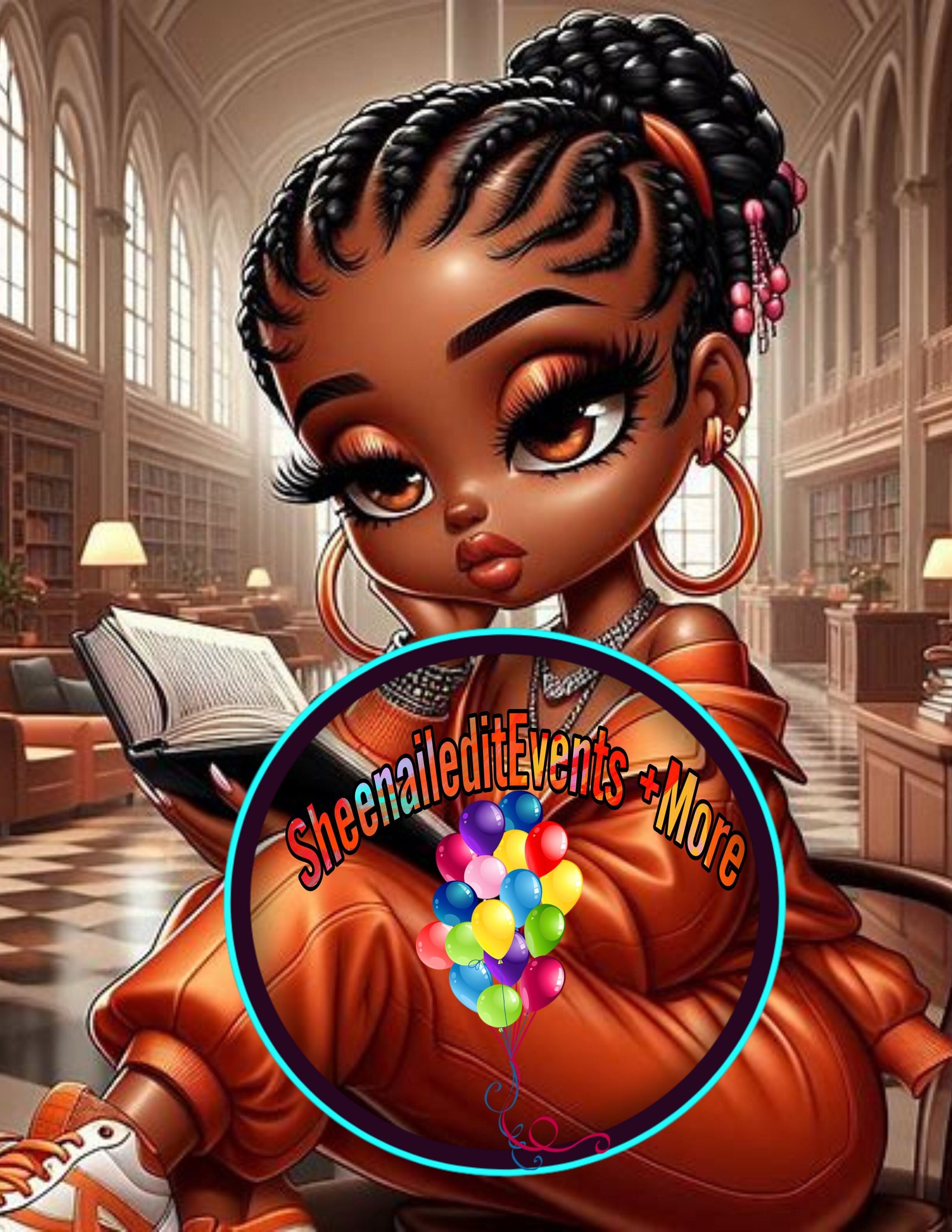 Boop, Library , Betty Boop, Black Female Cartoons, Ai ART, Orange ...
