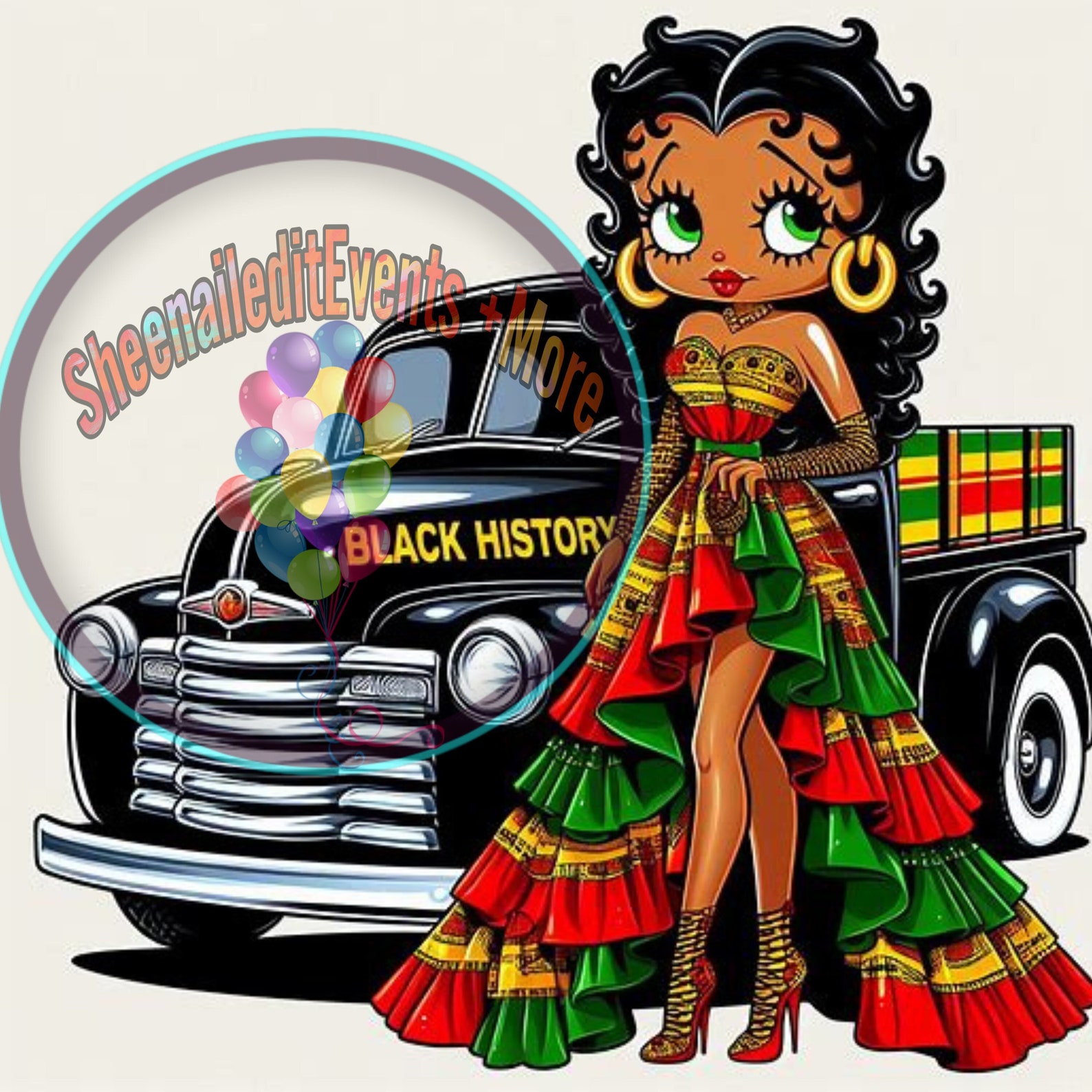 Beautiful Black African American Betty Boop, Dressed in African Attire ...