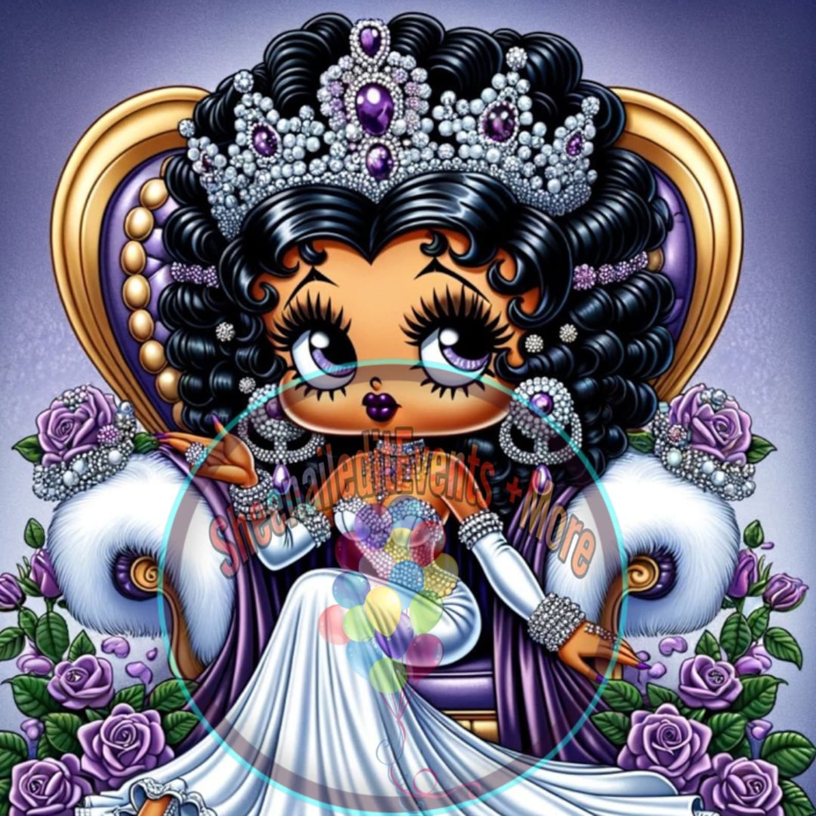 Boop Queen, Black Boop, Purple Boop, Boop, African American Boop, Queen ...