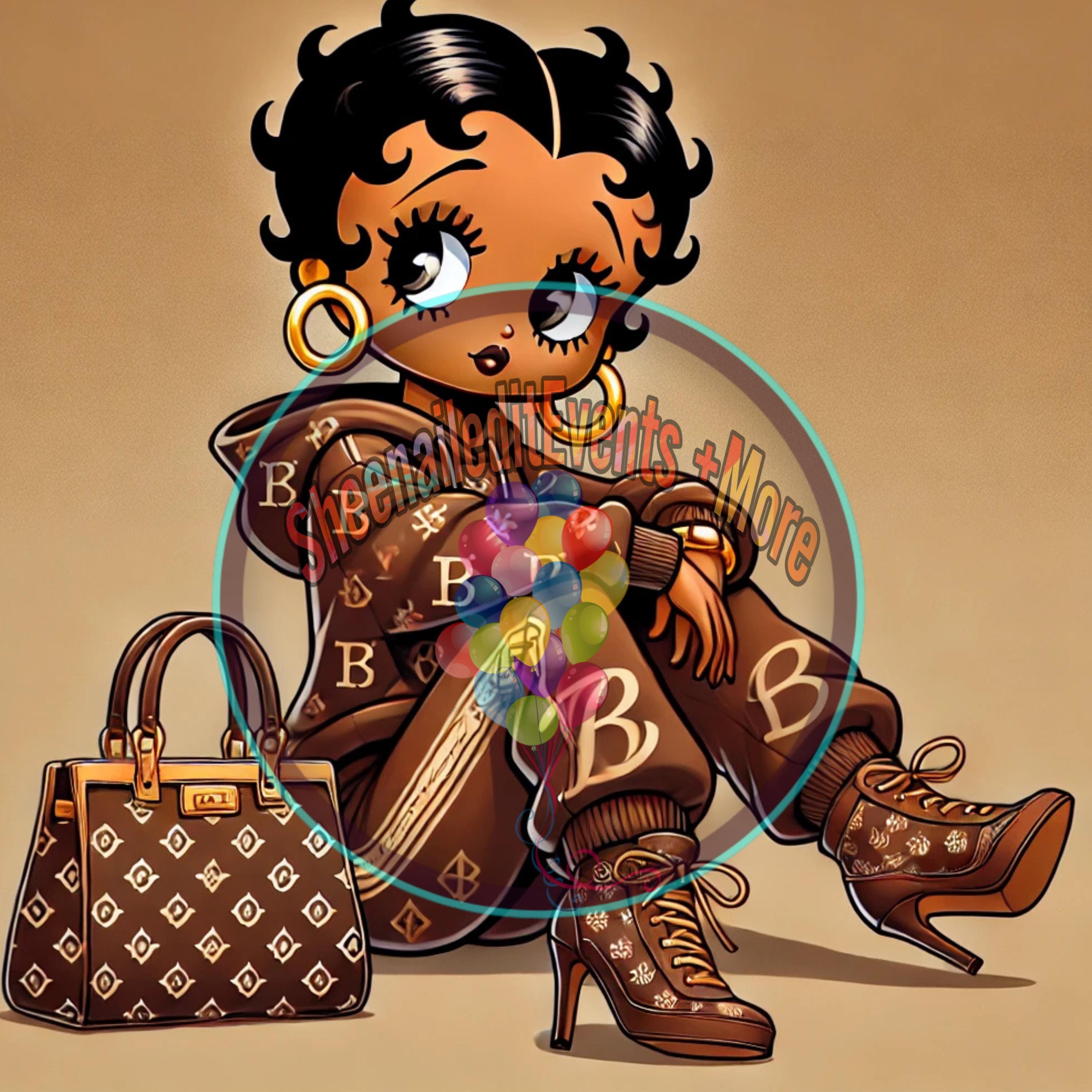African American Betty Boop Digital Art Download - Stylish Brown 2 ...