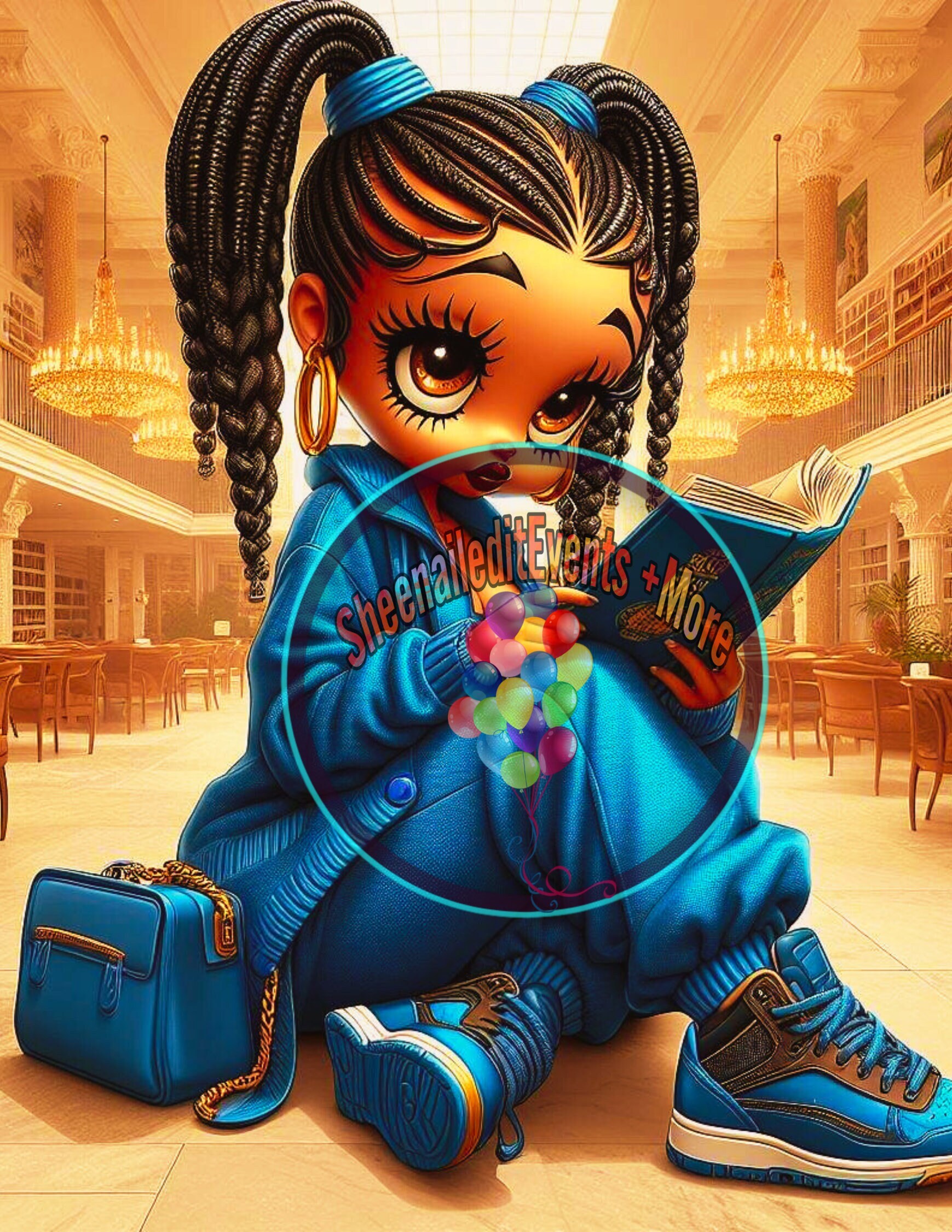 Boop, Black Boop, Betty Boop, Black Betty Boop, Black Art, Blue, Wall ...