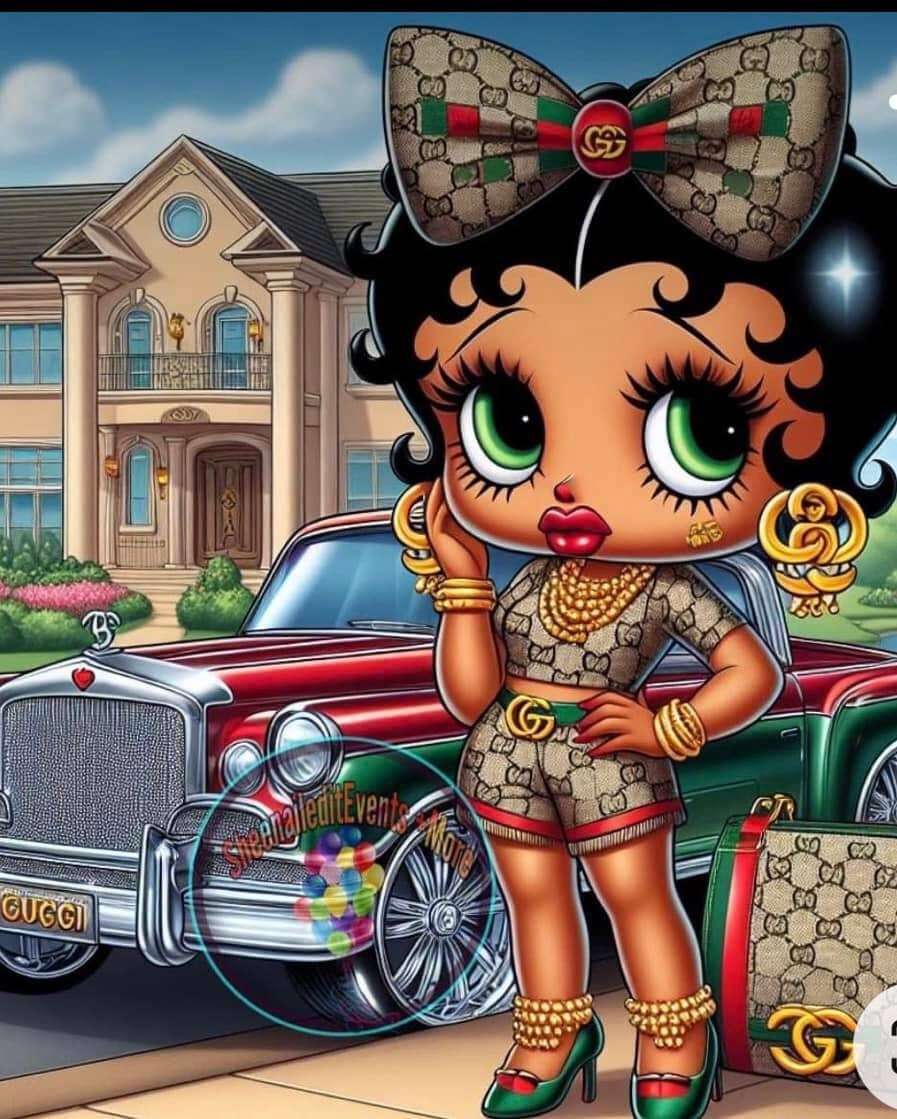 Black Boop Black Betty Boop Boop Designer Wall Art Black Art Ai Artblack Cartoon