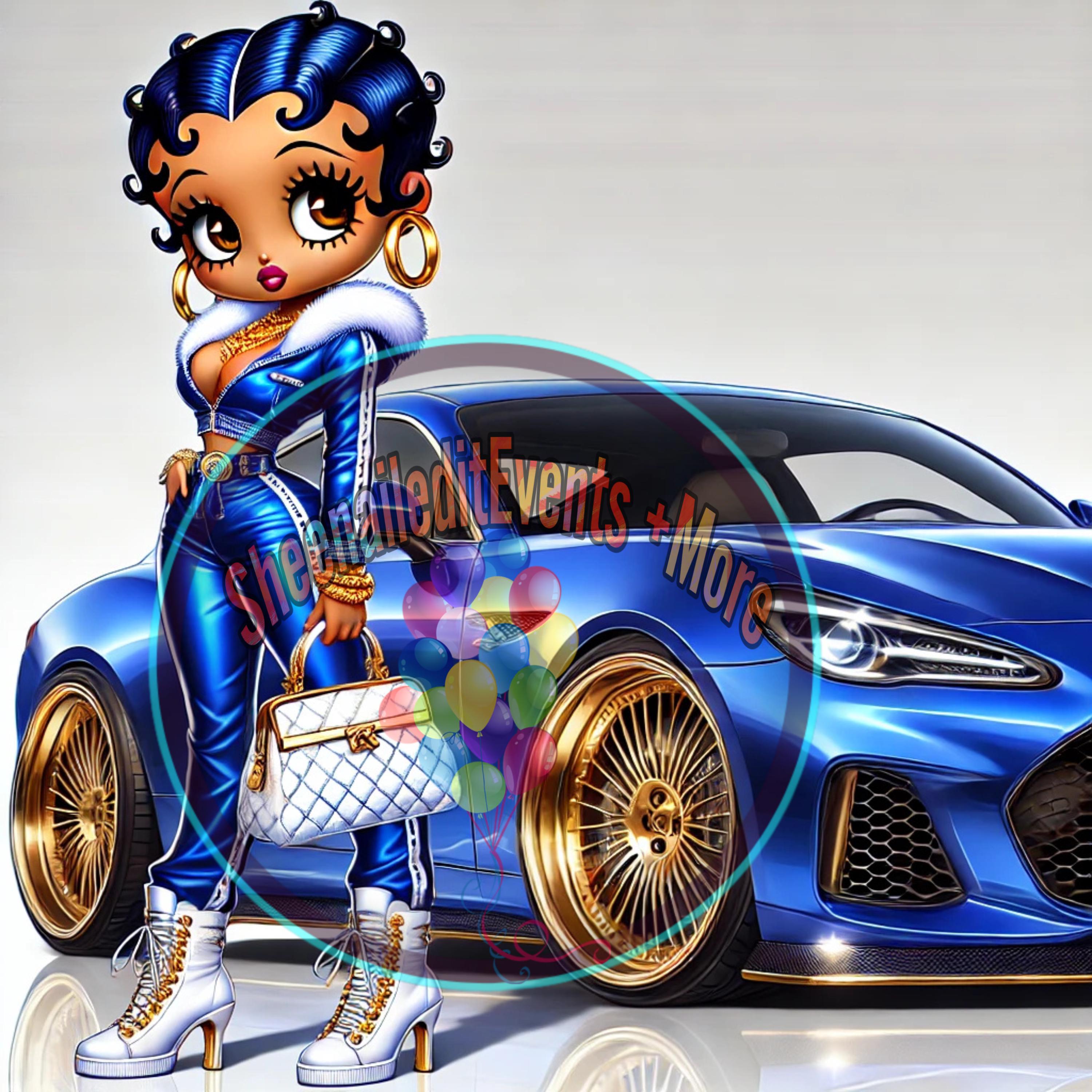 African American Betty Boop Digital Art - Stylish Blue Tracksuit ...