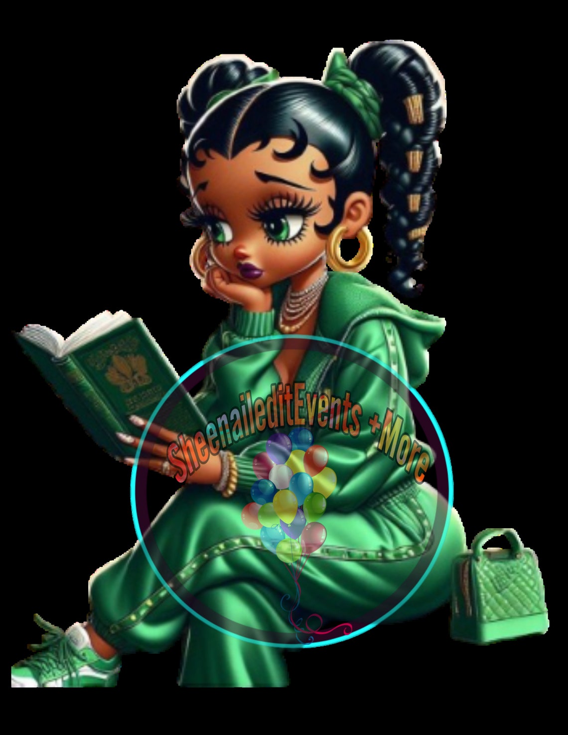 Boop, Black Betty Boop, Gift Green, Library, Black Art, Wall Art ...