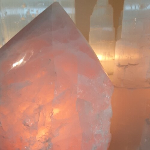 Rose Quartz Lamp Natural Crystal Home Decor | Etsy