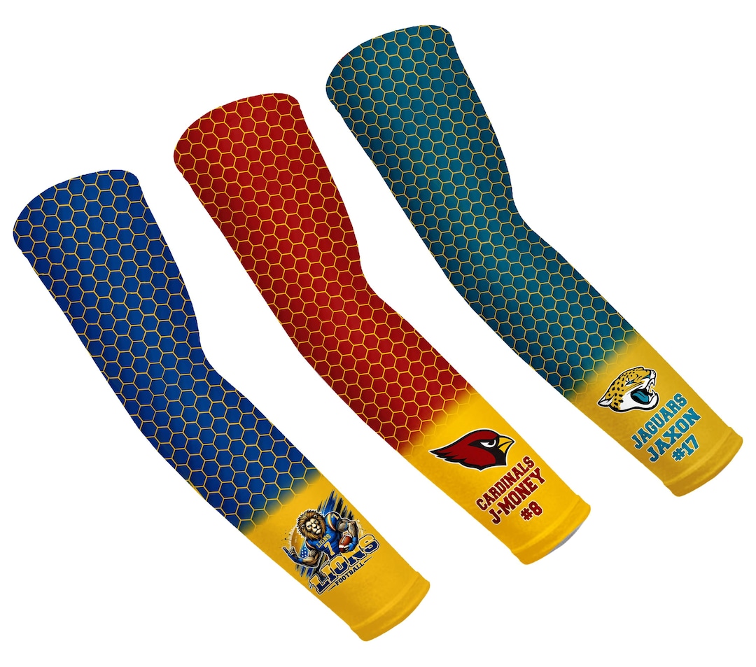 Personalized Football Arm Sleeves With Custom Team Design | Compression ...