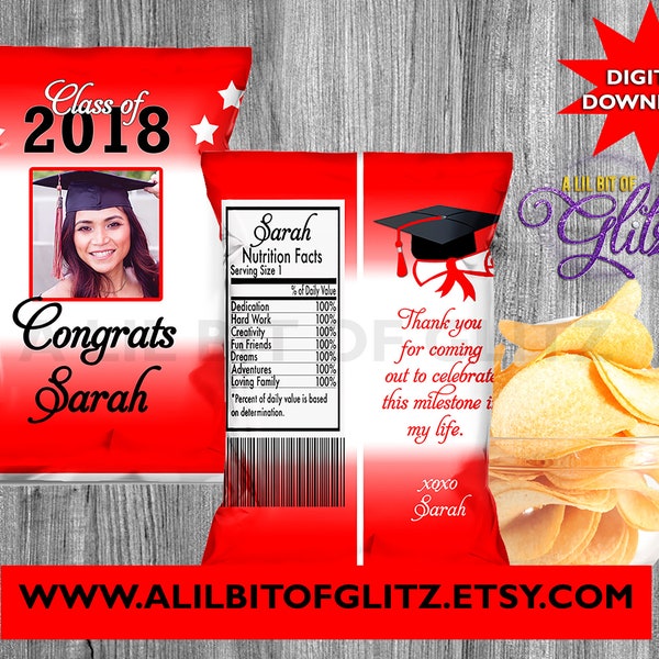 Graduation Chip Bags - Etsy