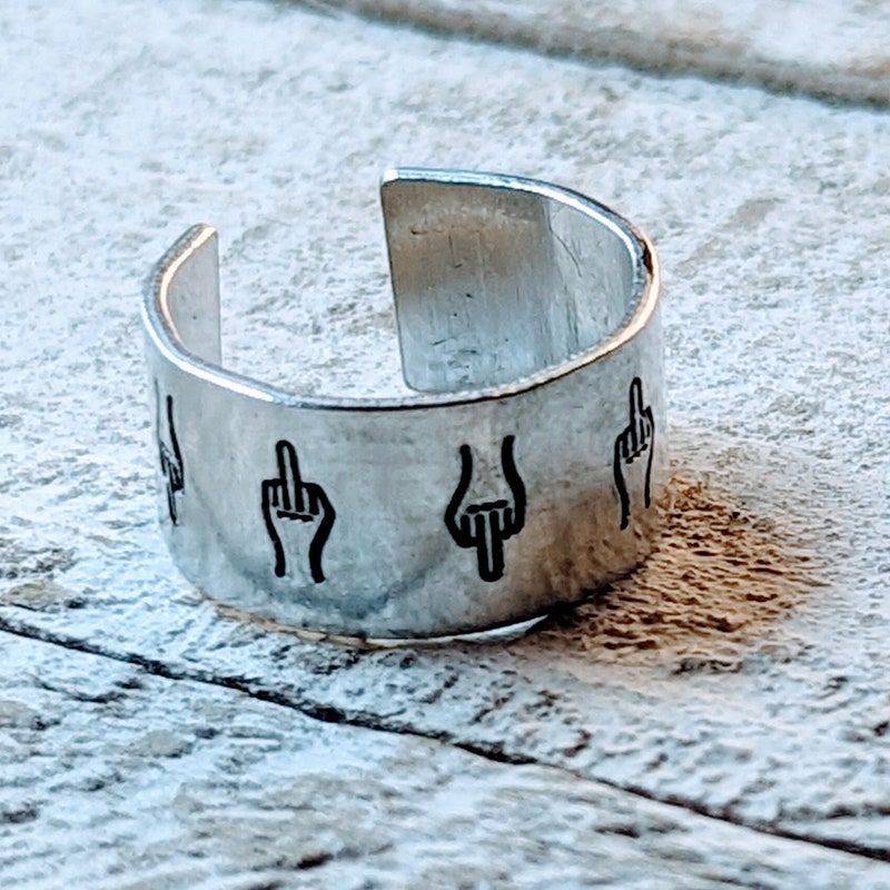 Finger Letter Ring - Etsy