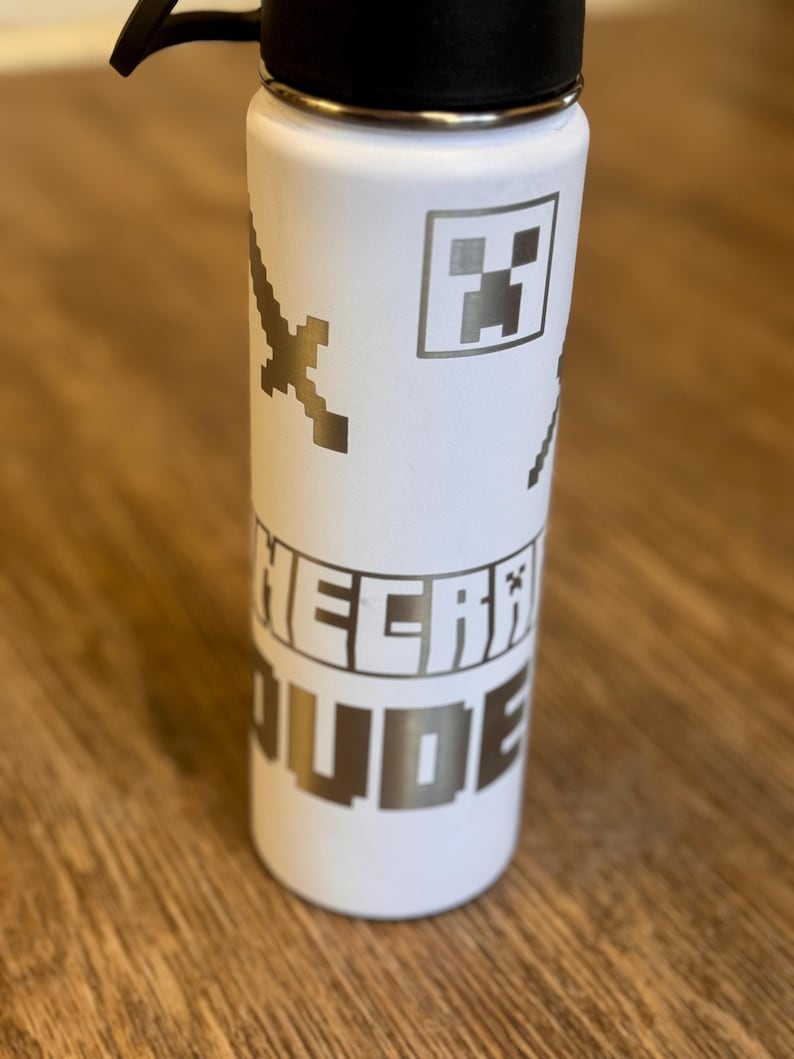 Minecraft Themed Engraved Water Bottle Wrap SVG for Laser Rotary ...