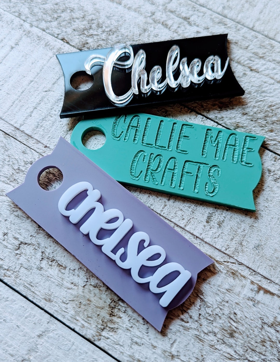 Personalized Acrylic Tumbler Cup Name Tag, Removable 3D Name Plate for ...