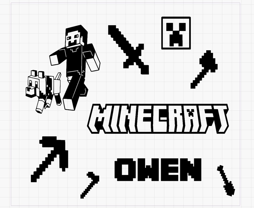 Minecraft Themed Engraved Water Bottle Wrap SVG for Laser Rotary ...