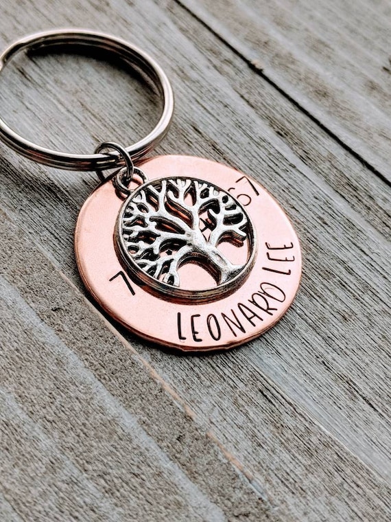 Pet ID Name Tag/ Tree of Life. Hand Stamped Copper With | Etsy