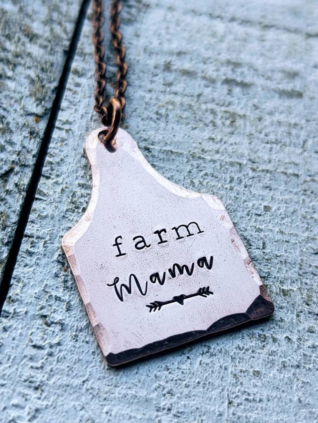 Unique Handmade Copper Ear Tag Necklace for Farm and Ranch Mamas ...