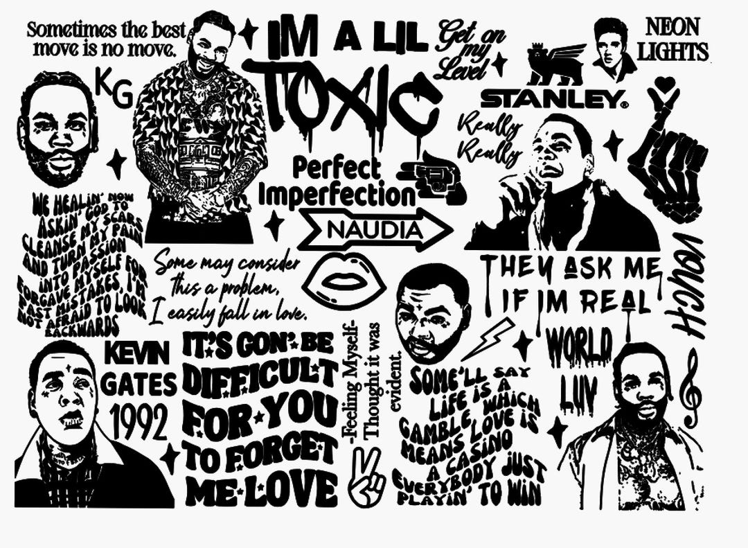 Kevin Gates Engraved Tumbler Wrap SVG for Laser Rotary - Digital ...