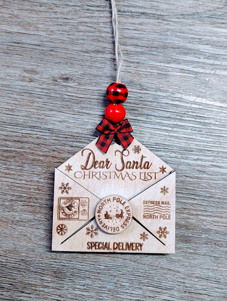 Handmade Laser Engraved Christmas List Santa Ornament With Twine Hanger ...