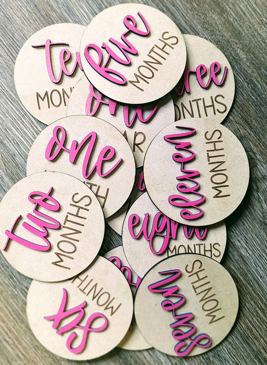 Celebrate Baby Milestones With Custom Monthly Markers in Laser Cut MDF ...