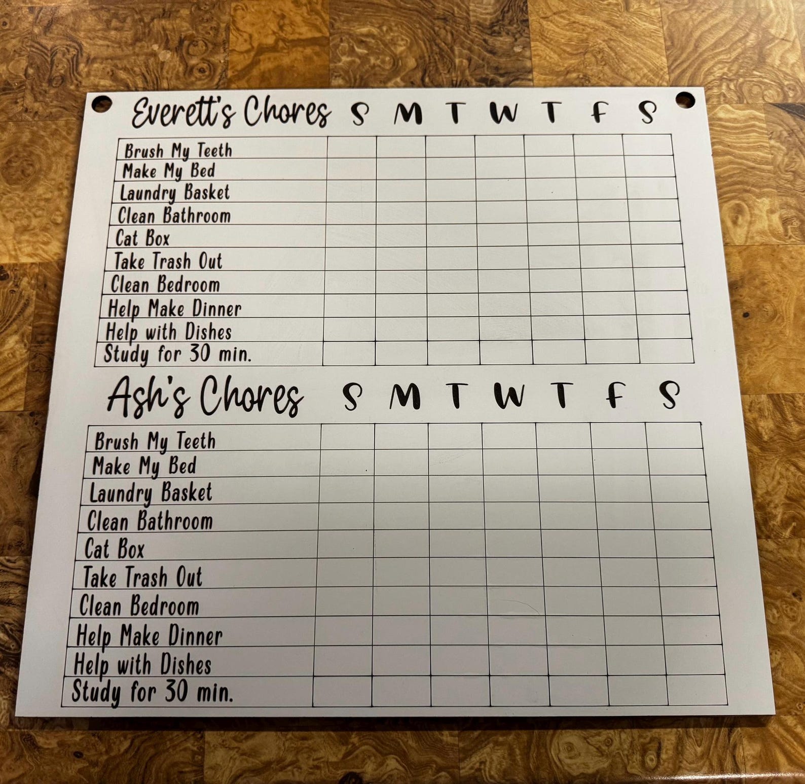 Laser Cut Chore Chart SVG, Kids Cleaning List (digital File) - Etsy