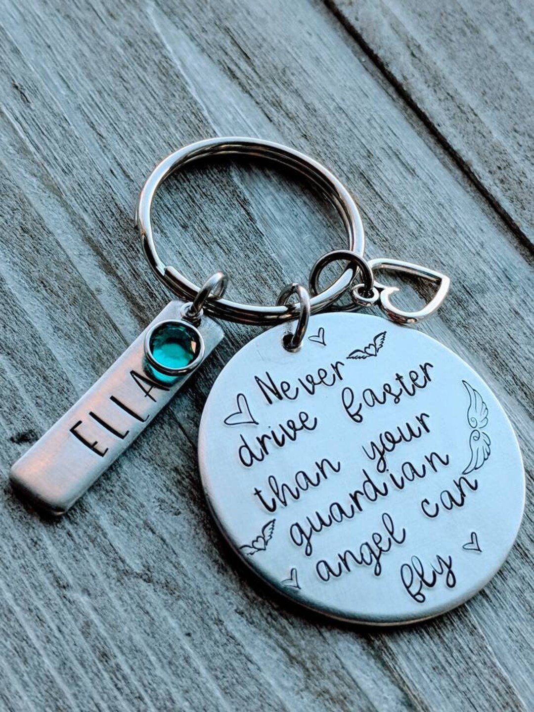 Personalized Guardian Angel Keychain – Sweet 16 Gift, New Driver - Etsy