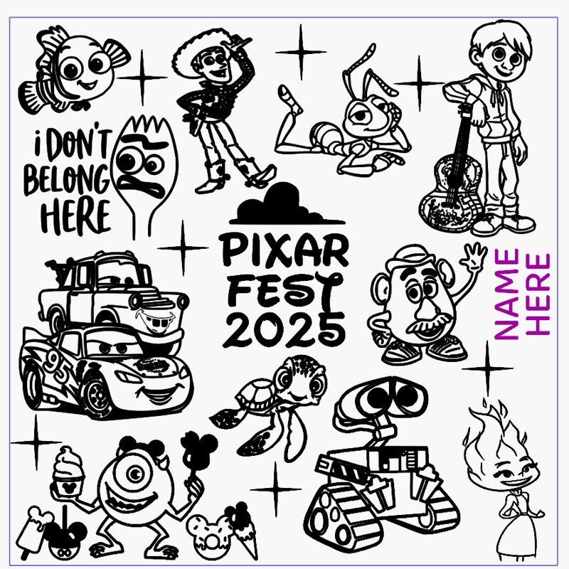 Pixar Svg Files - Etsy