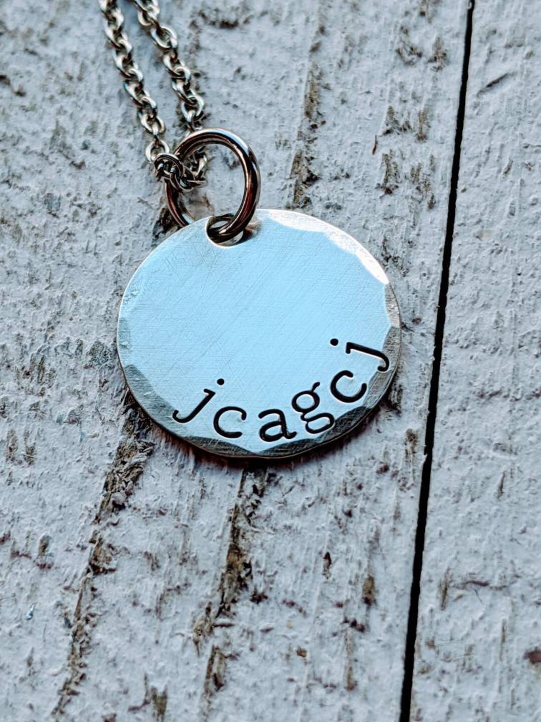 Hand Stamped Sterling Silver Family Initial Necklace - Personalized ...