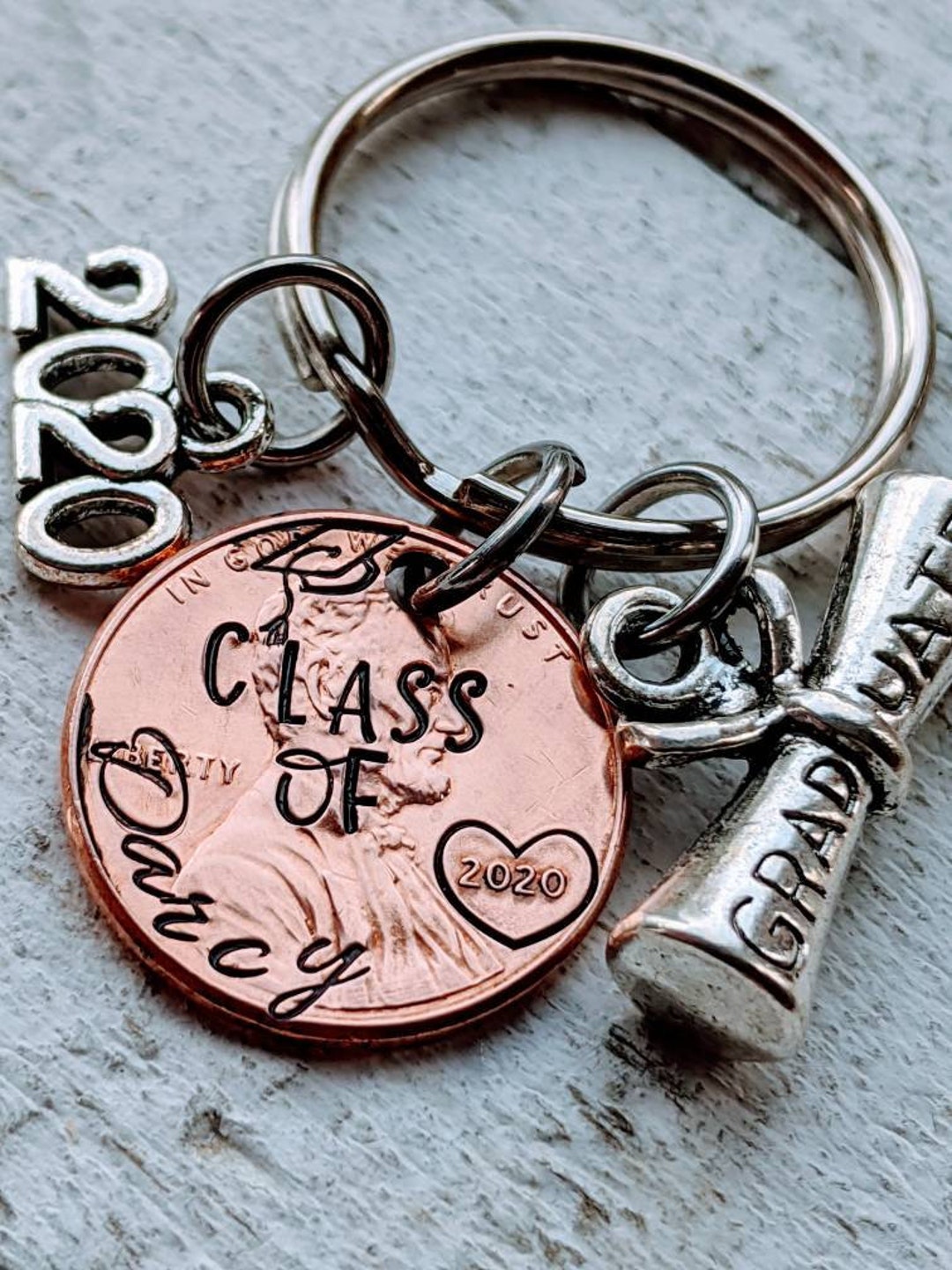 Personalized Graduation Penny Keychain – Diploma Charm, Class of [year ...